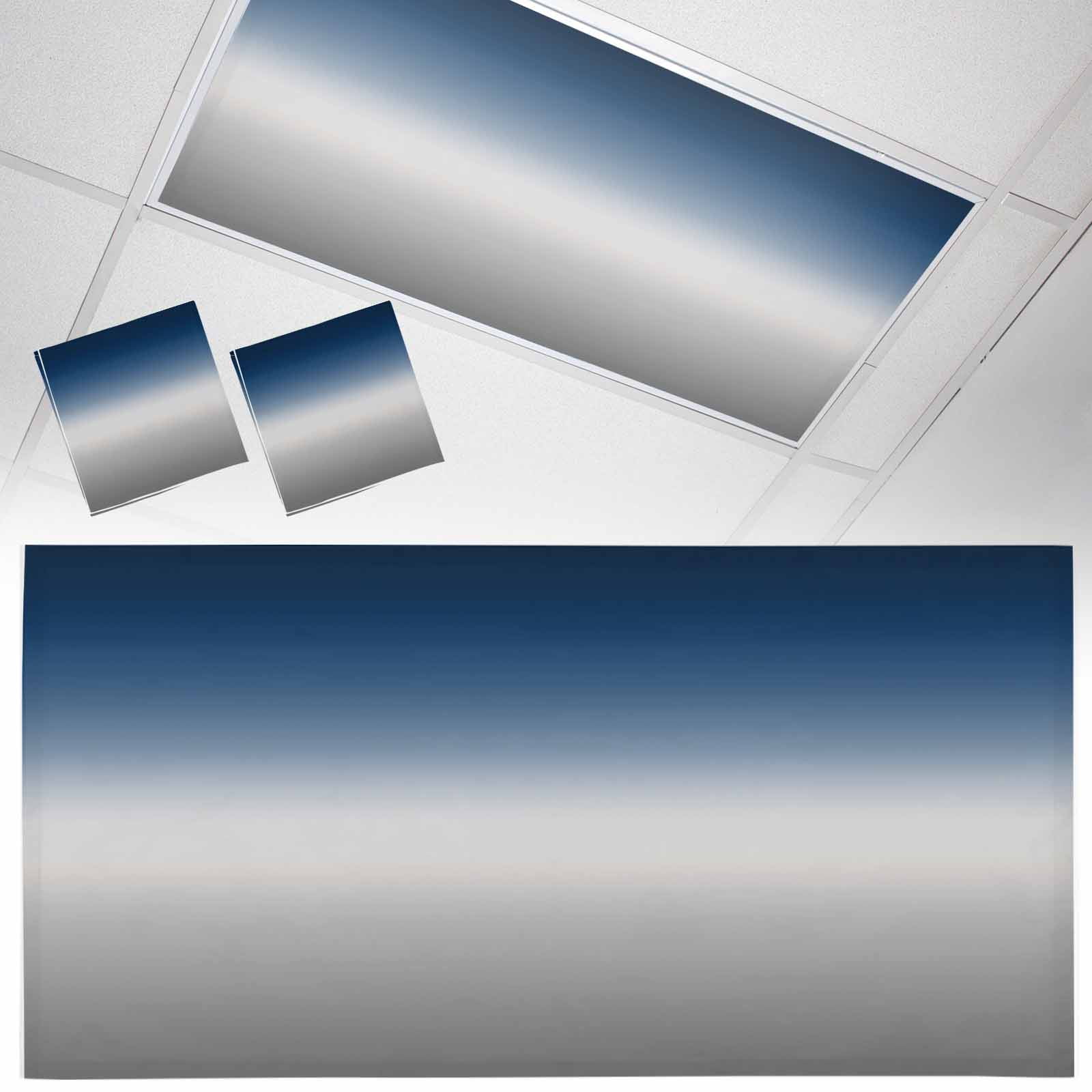 2 Pack Abstract Fluorescent Light Covers for Ceiling Lights Blue Grey ...