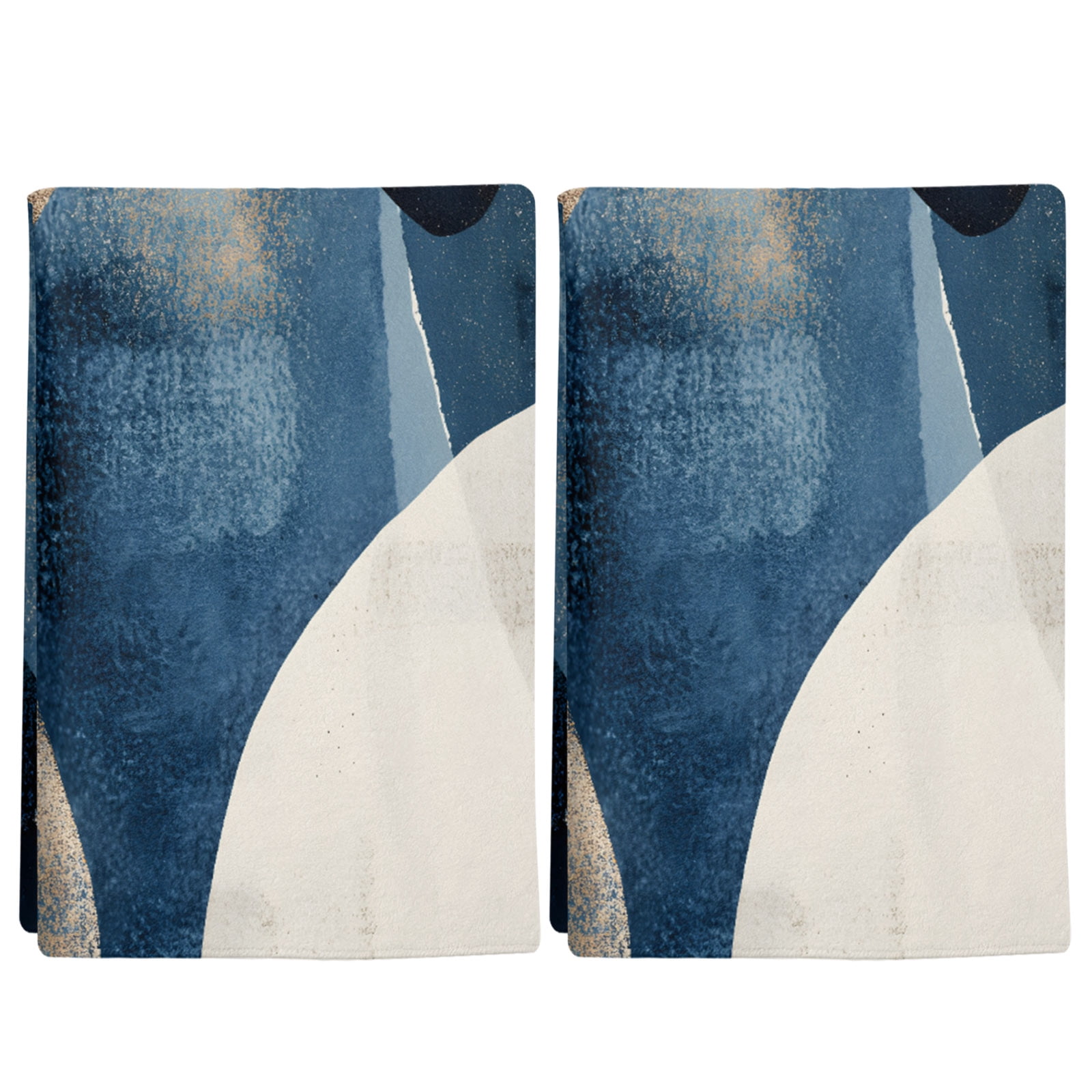 2 Pack Abstract Geometric Kitchen Towels Blue Gold Black Dynamic ...