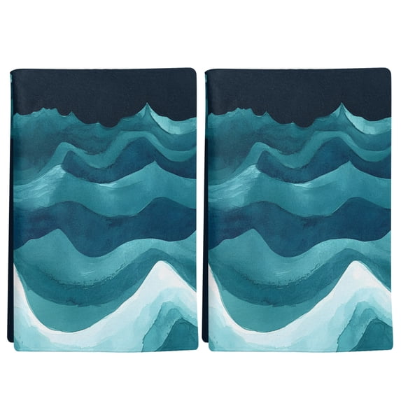 2 Pack Abstract Gradient Kitchen Towels Water Ripple Teal Blue Ocean ...