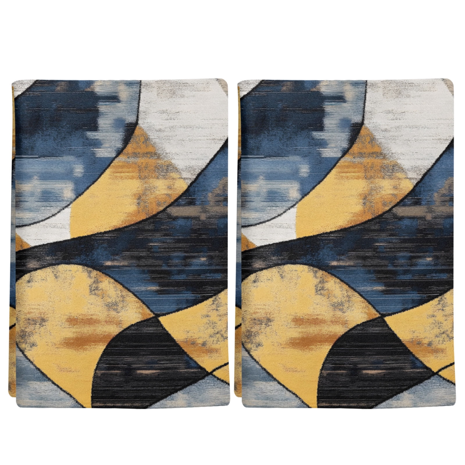2 Pack Abstract Graffiti Art Kitchen Towels Watercolor Yellow Blue ...