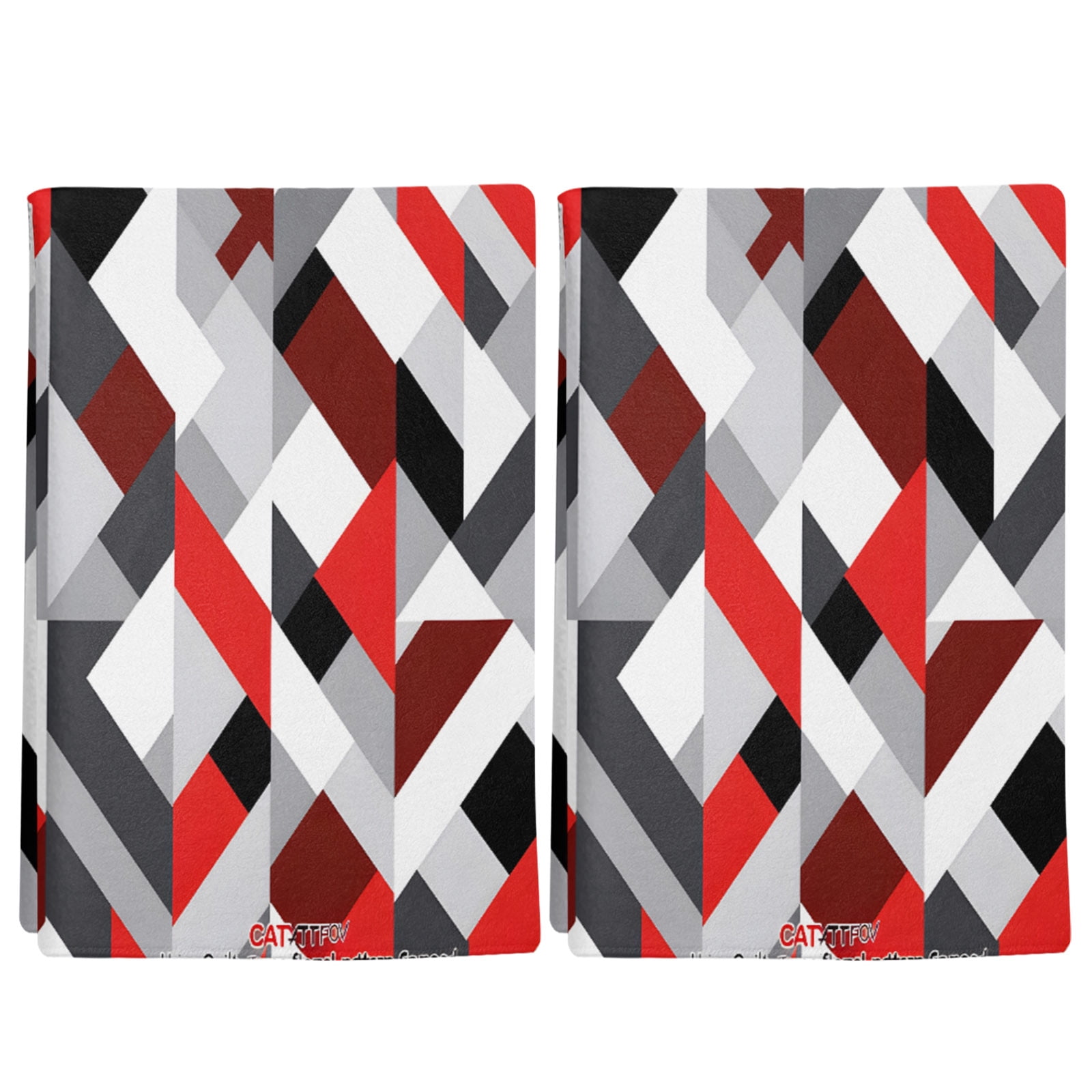 2 Pack Abstract Kitchen Towels Red Black Geometric Modern Design ...