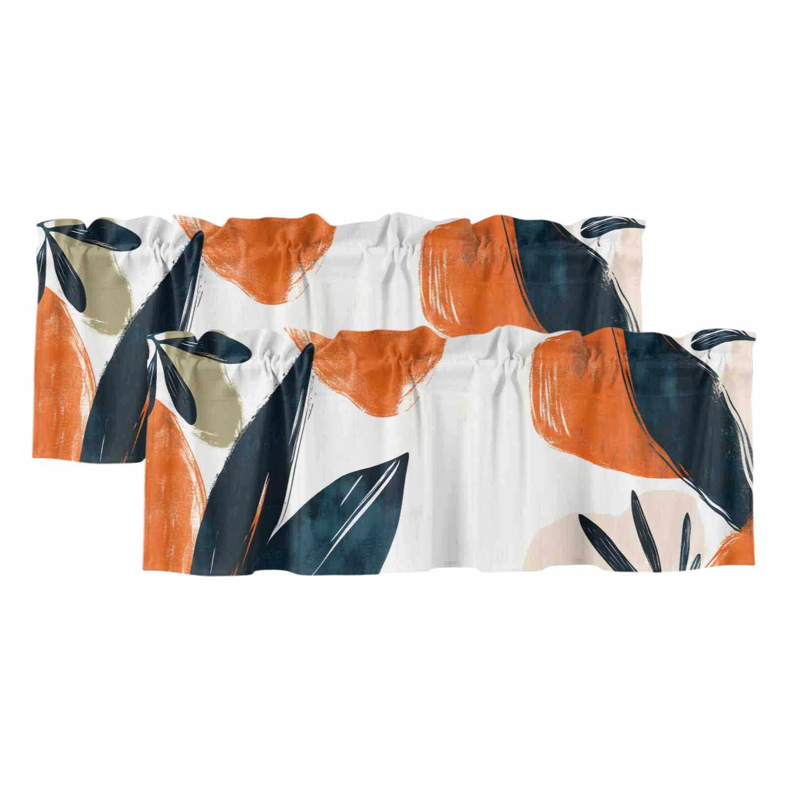 2 Pack Abstract Leaf Valance for Window Minimalist Nordic Bohemian ...
