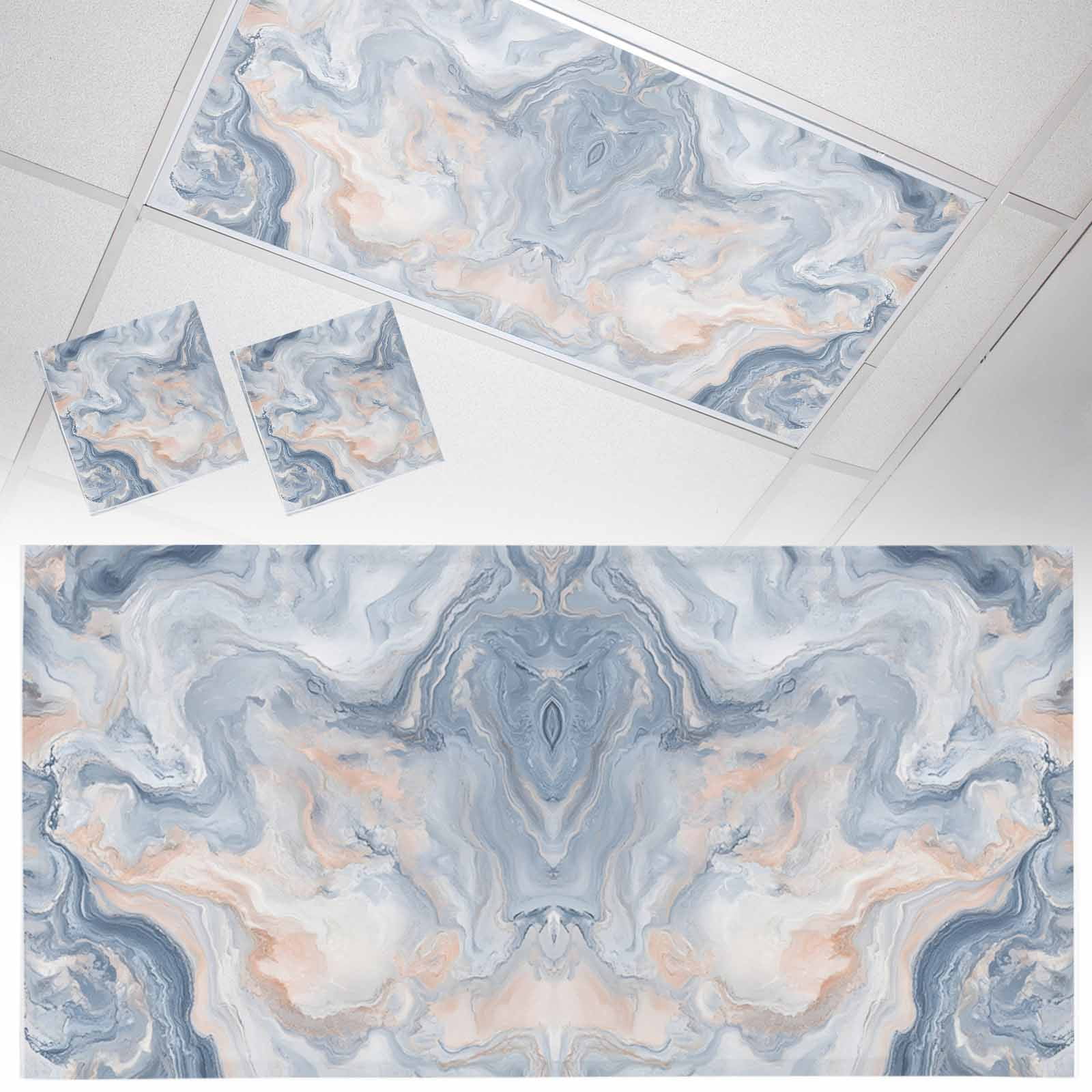 2 Pack Abstract Marble Texture Fluorescent Light Covers for Ceiling ...