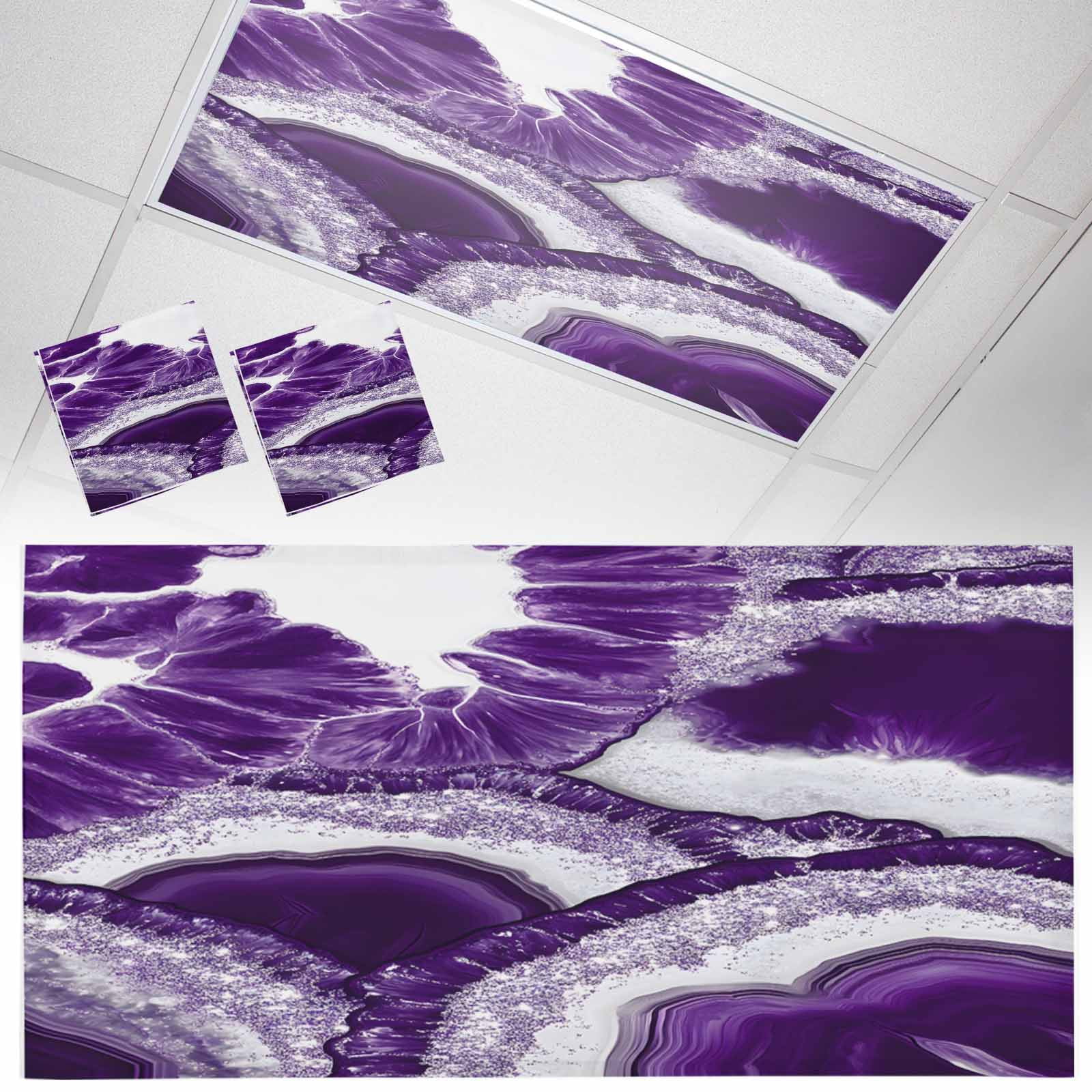 2 Pack Abstract Marble Texture Fluorescent Light Covers for Ceiling ...