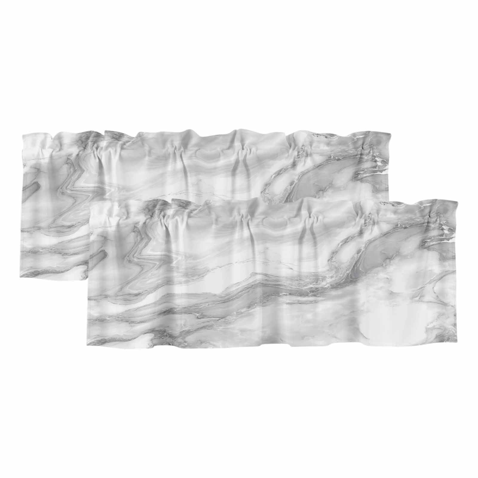 2 Pack Abstract Marble Valance for Window Minimalist Art Back Texture ...