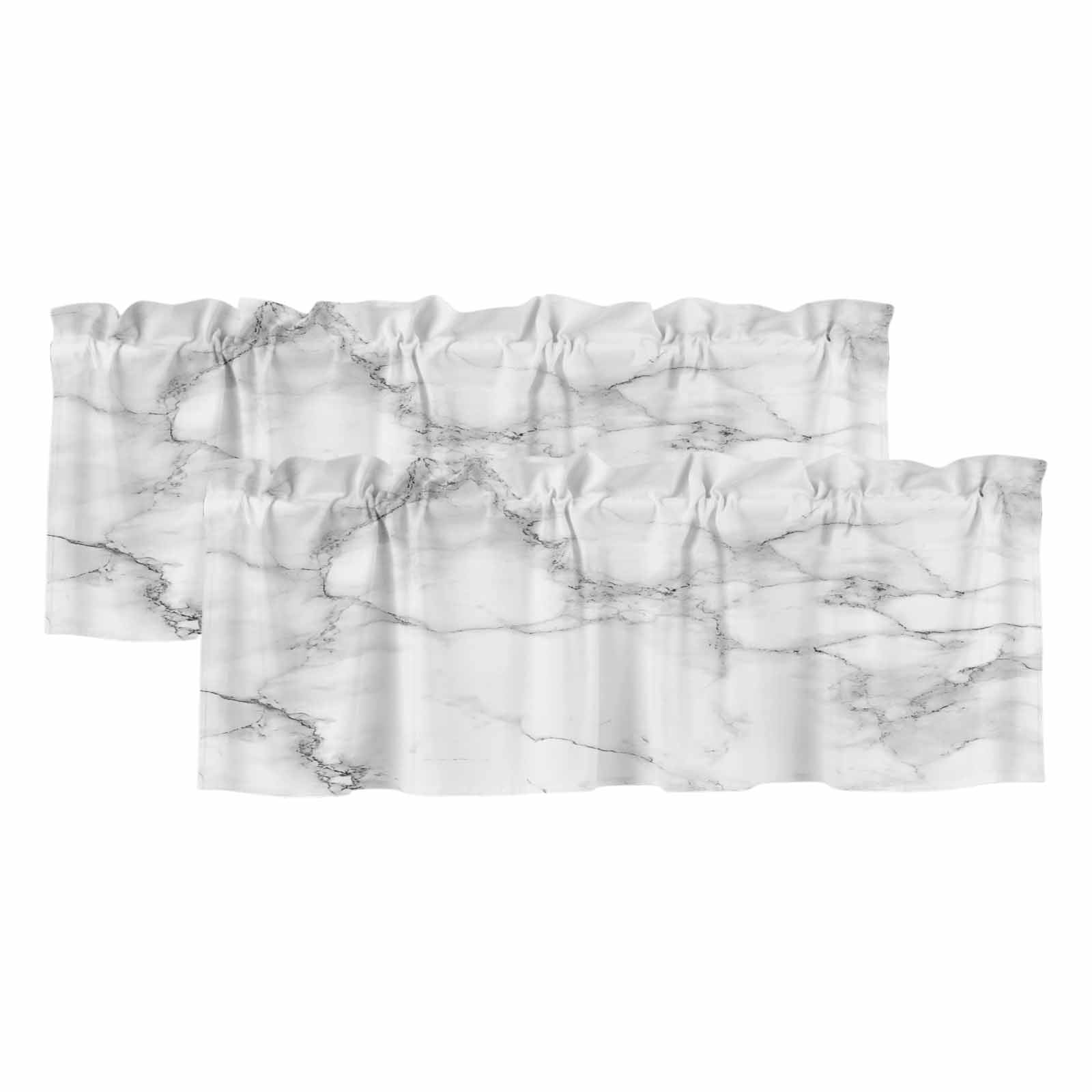 2 Pack Abstract Marble Valance for Window Minimalist Art Back Texture ...