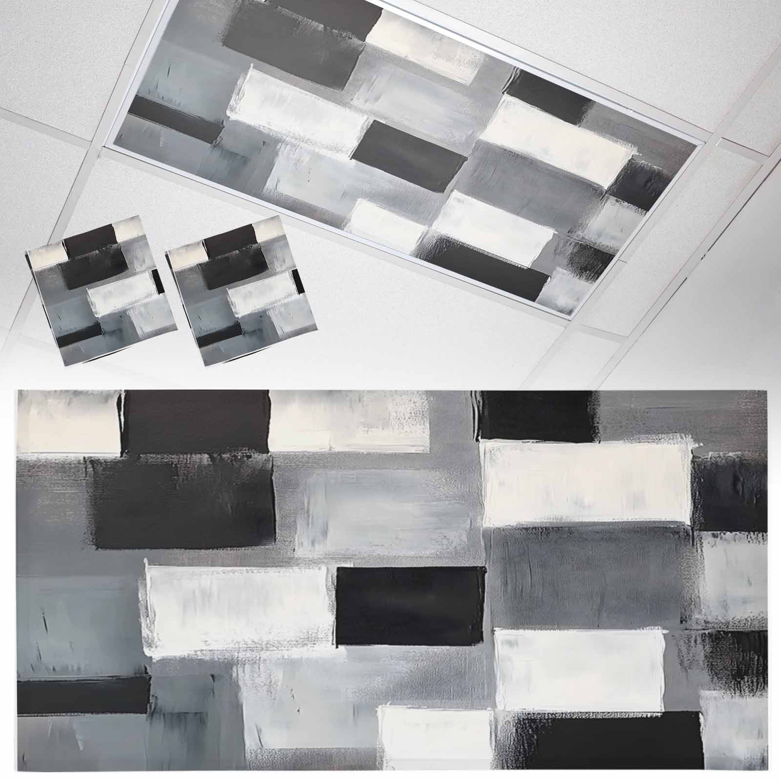 2 Pack Abstract Oil Painting Fluorescent Light Covers for Ceiling ...
