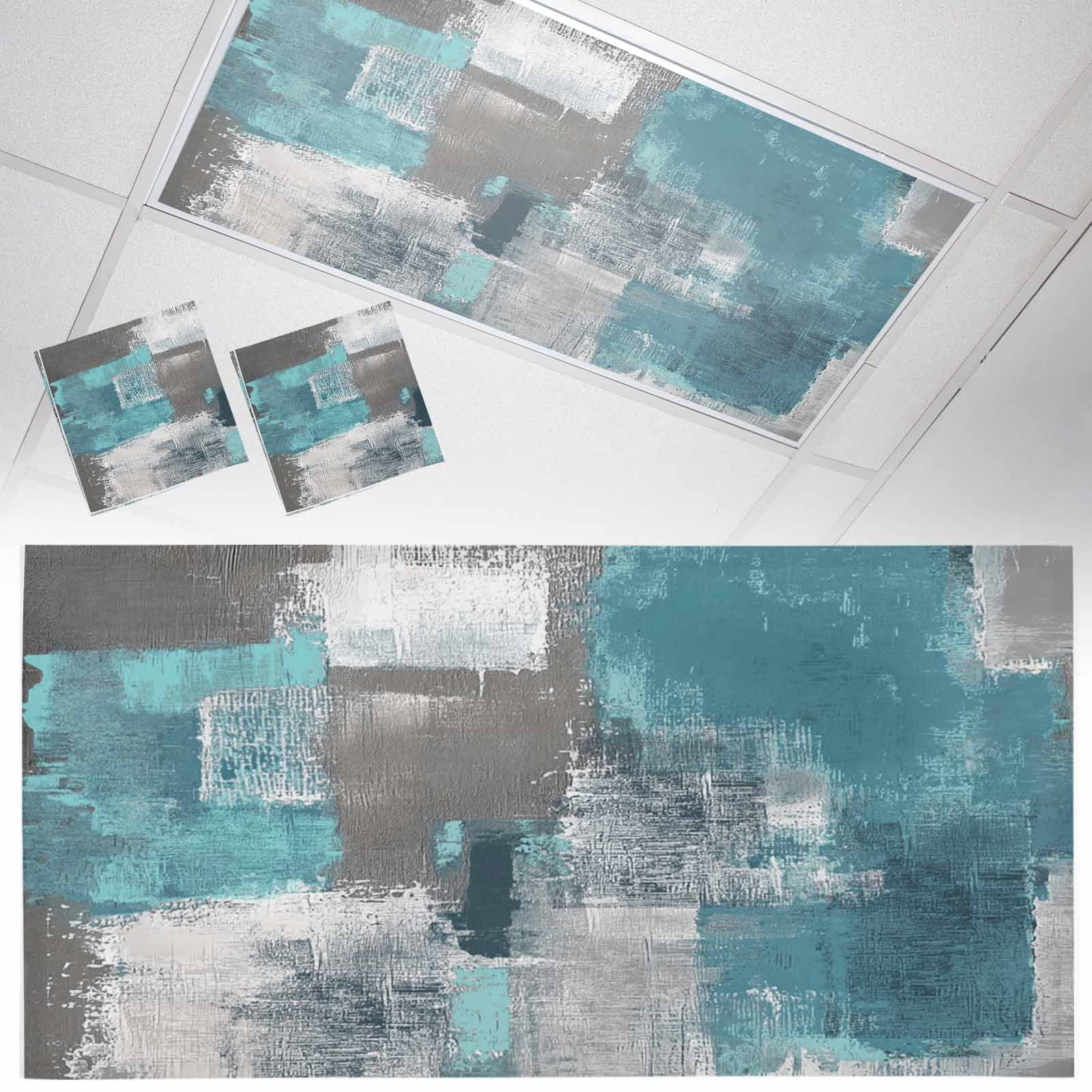 2 Pack Abstract Oil Painting Fluorescent Light Covers for Ceiling ...