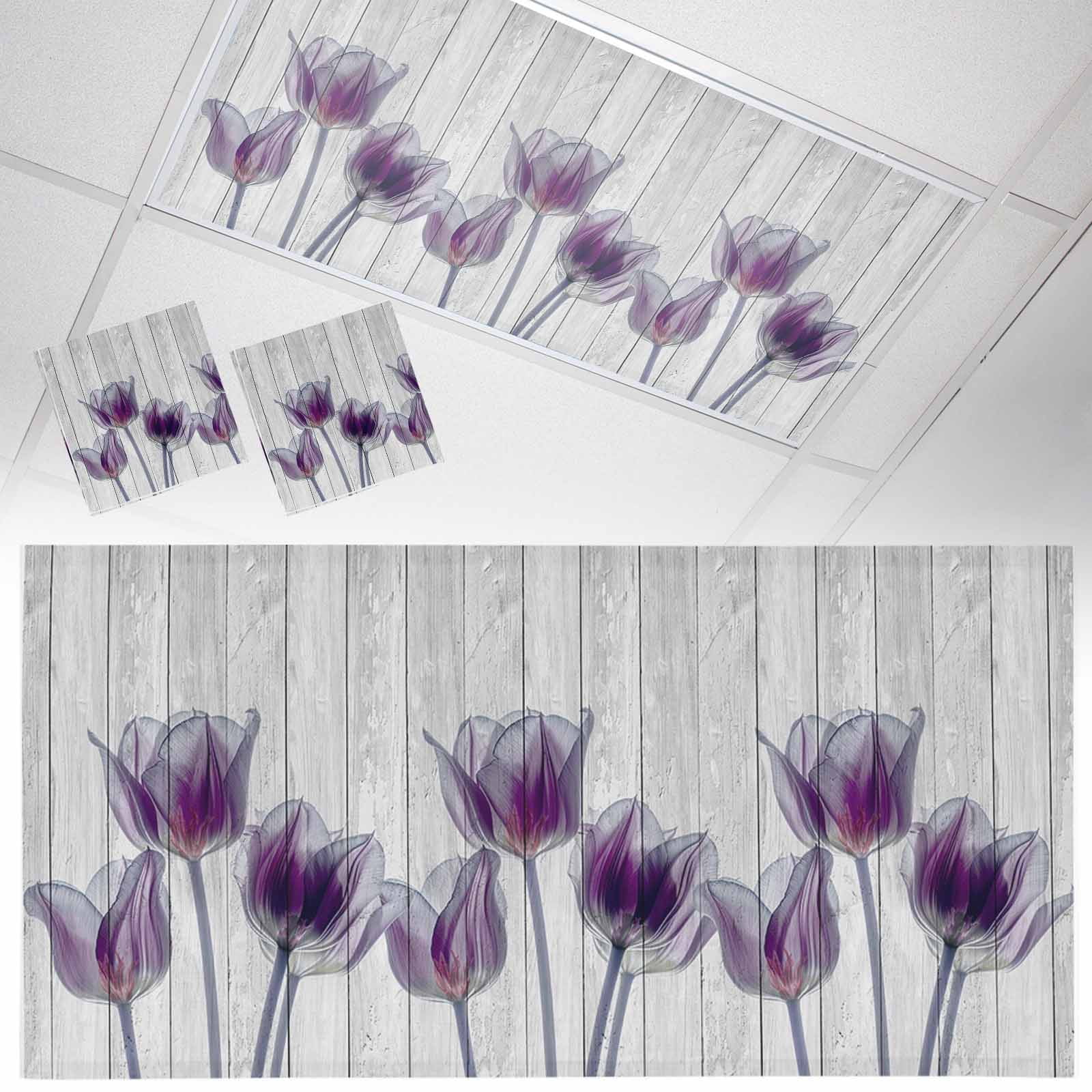 2 Pack Abstract Purple Fluorescent Light Covers for Ceiling Lights ...