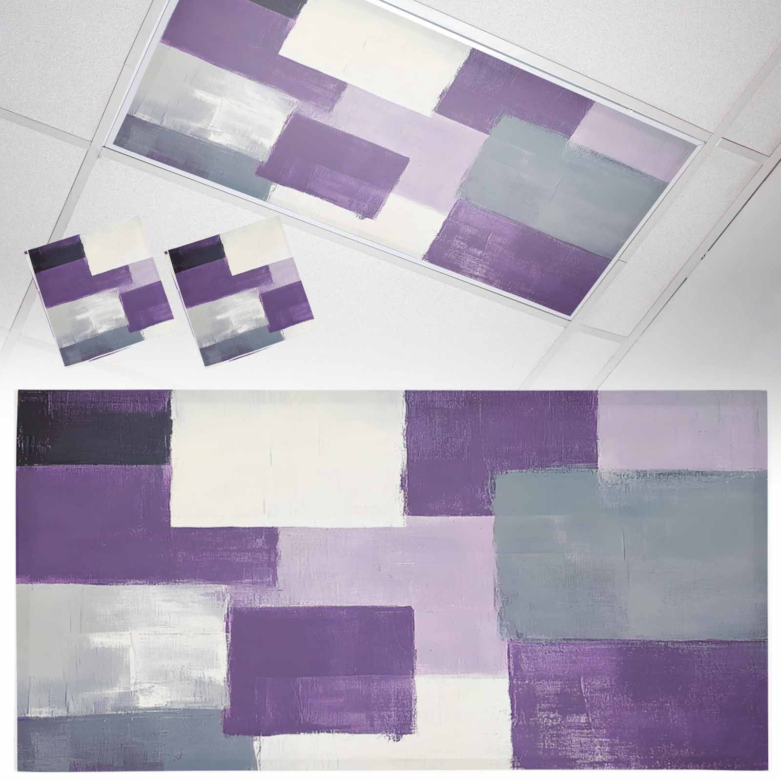 2 Pack Abstract Purple Fluorescent Light Covers for Ceiling Lights ...