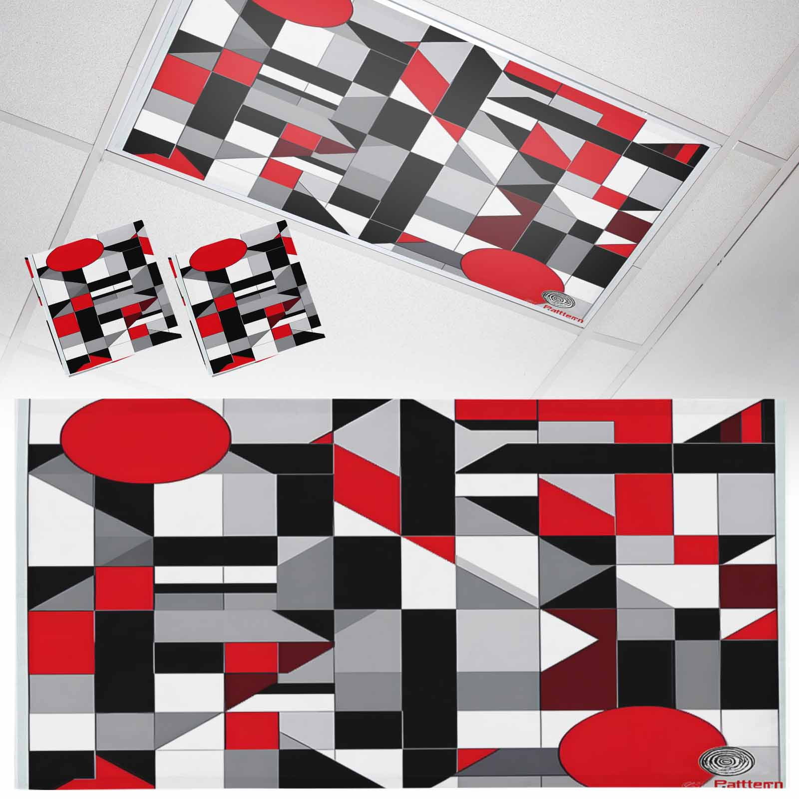 2 Pack Abstract Seamless Stitching Fluorescent Light Covers for Ceiling ...