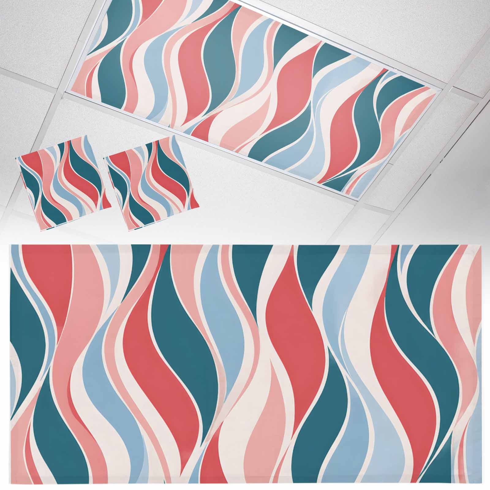 2 Pack Abstract Stripes Fluorescent Light Covers for Ceiling Lights ...