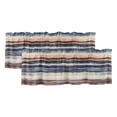 2 Pack Abstract Stripes Valance for Window Coastal Blue Beige Purple ...