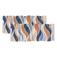 2 Pack Abstract Stripes Valance for Window Geometric Orange Navy Blue ...