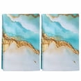 2 Pack Abstract Waves Kitchen Towels Blue Retro Oil Painting Style Hand ...