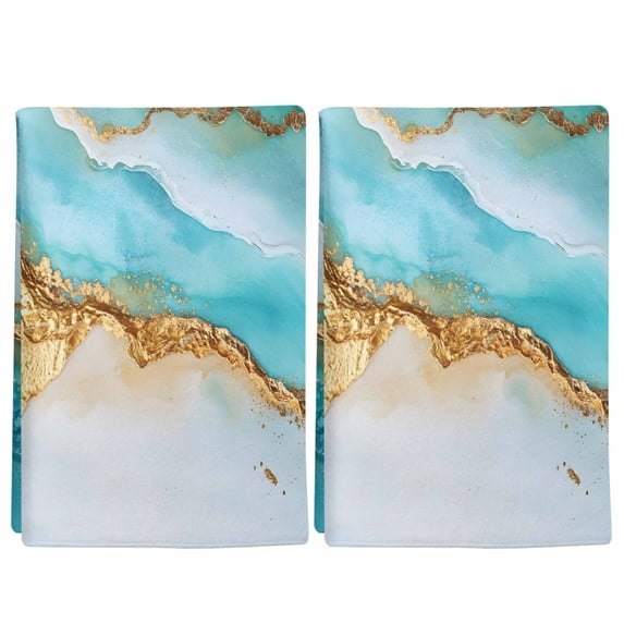 2 Pack Abstract Waves Kitchen Towels Blue Retro Oil Painting Style Hand ...