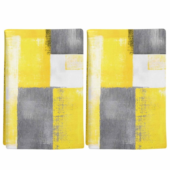 2 Pack Abstract Yellow Gary Paint Kitchen Towels Retro Mottled Oil ...