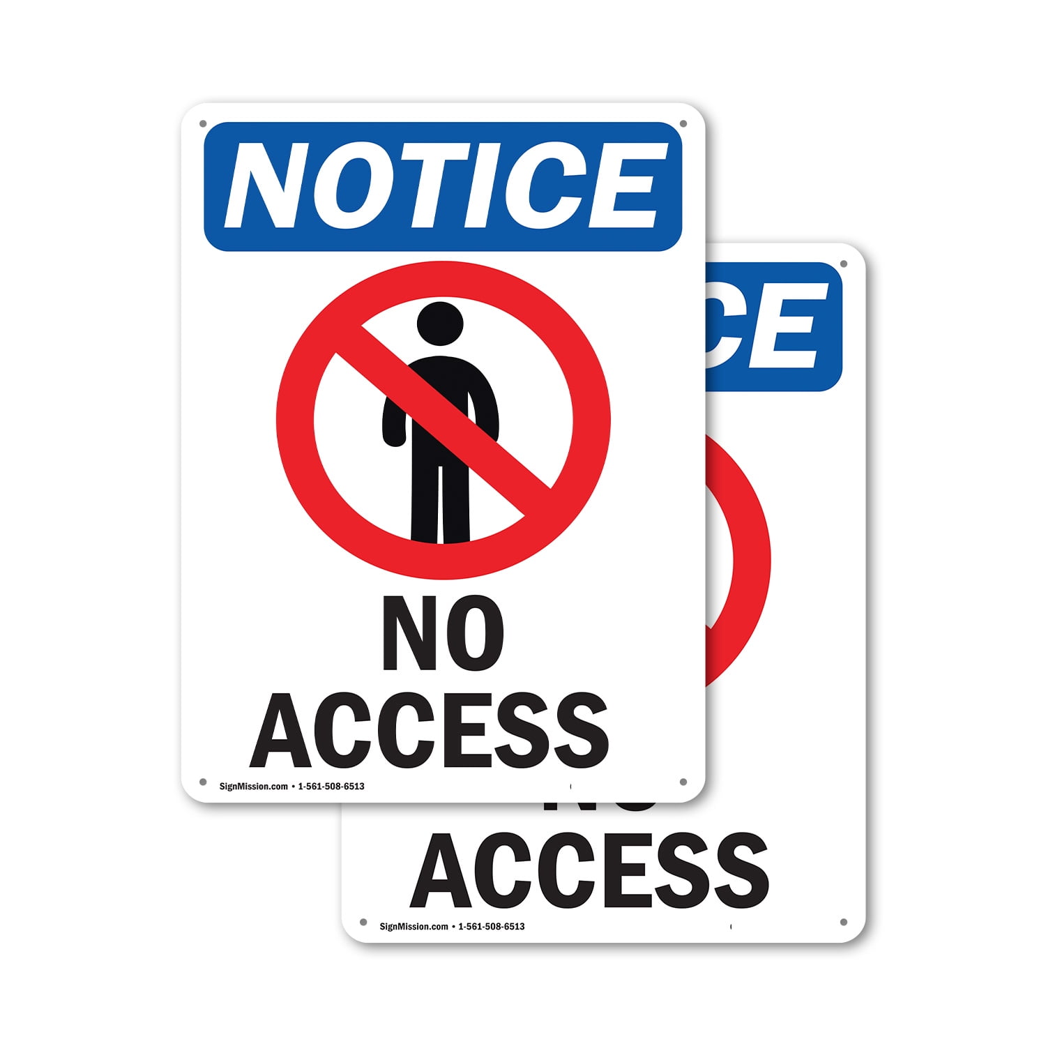 (2 Pack) No Access OSHA Notice Sign 7 Inch X 10 Inch Indoor / Outdoor ...