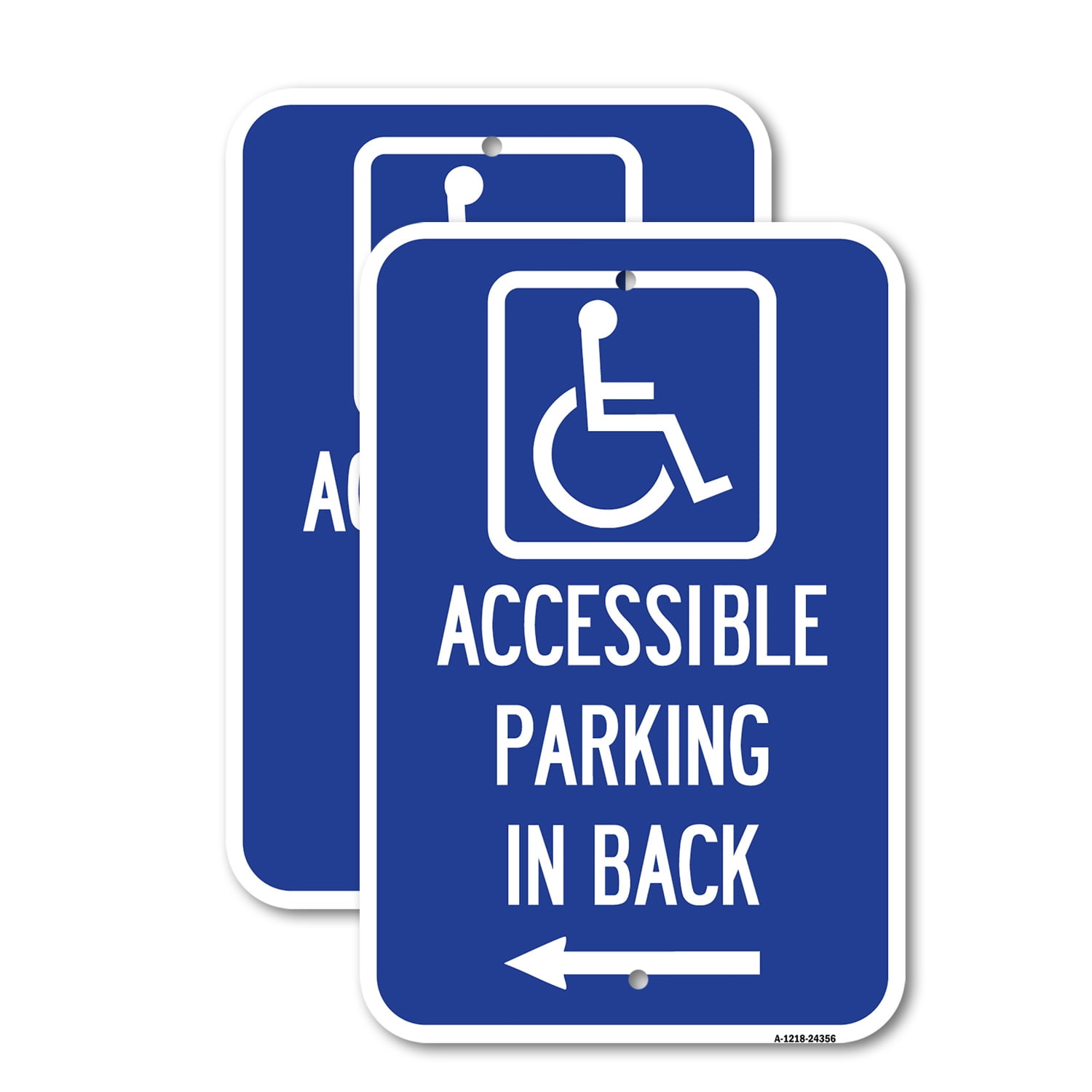 (2 Pack) Accessible Parking on Left Arrow (With Graphic) | 18" X 24 ...