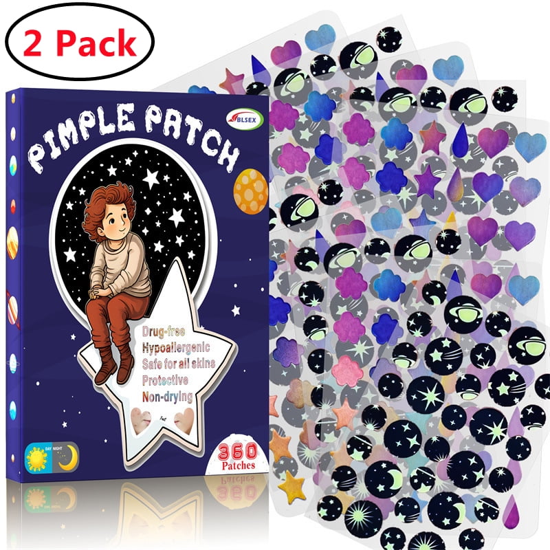 2 Pack Acne Patch Pimple Patch, 360 Dots Star Pimple Patches with Tea ...