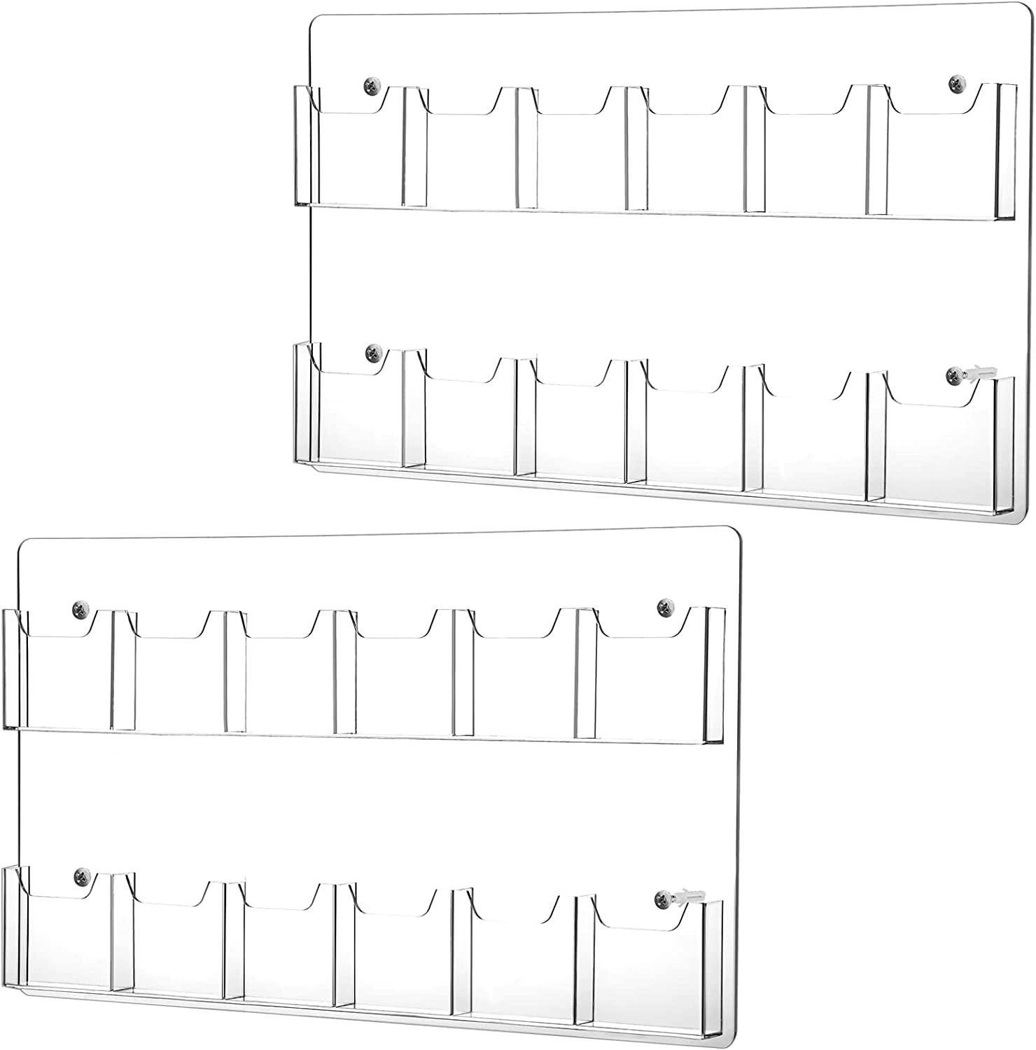 2 Pack Acrylic Brochure Pamphlet Holder Wall Mount Clear Brochure ...