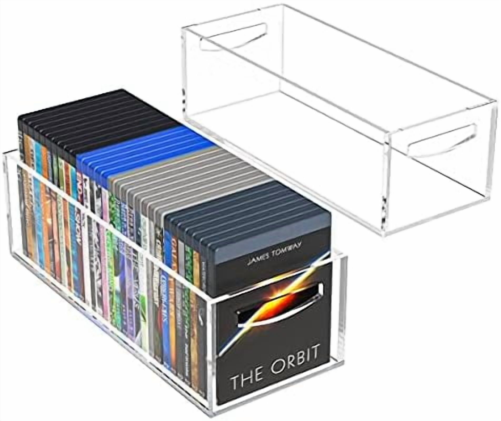 2-Pack Acrylic DVD/CD Storage Boxes - Organizer for Blu-rays, Games ...