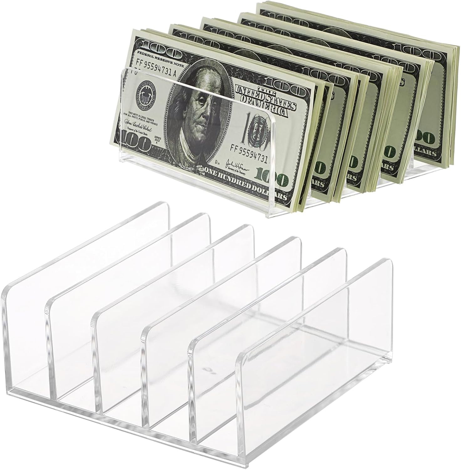 2-Pack Acrylic File Organizer for Sorting Mail - 5 Slots Letter Sorter ...