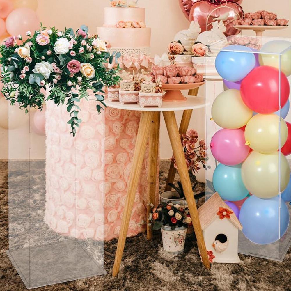 2-Pack Acrylic Flower Tower Stand - 11x11x39 Inch Tall Pedestal for ...