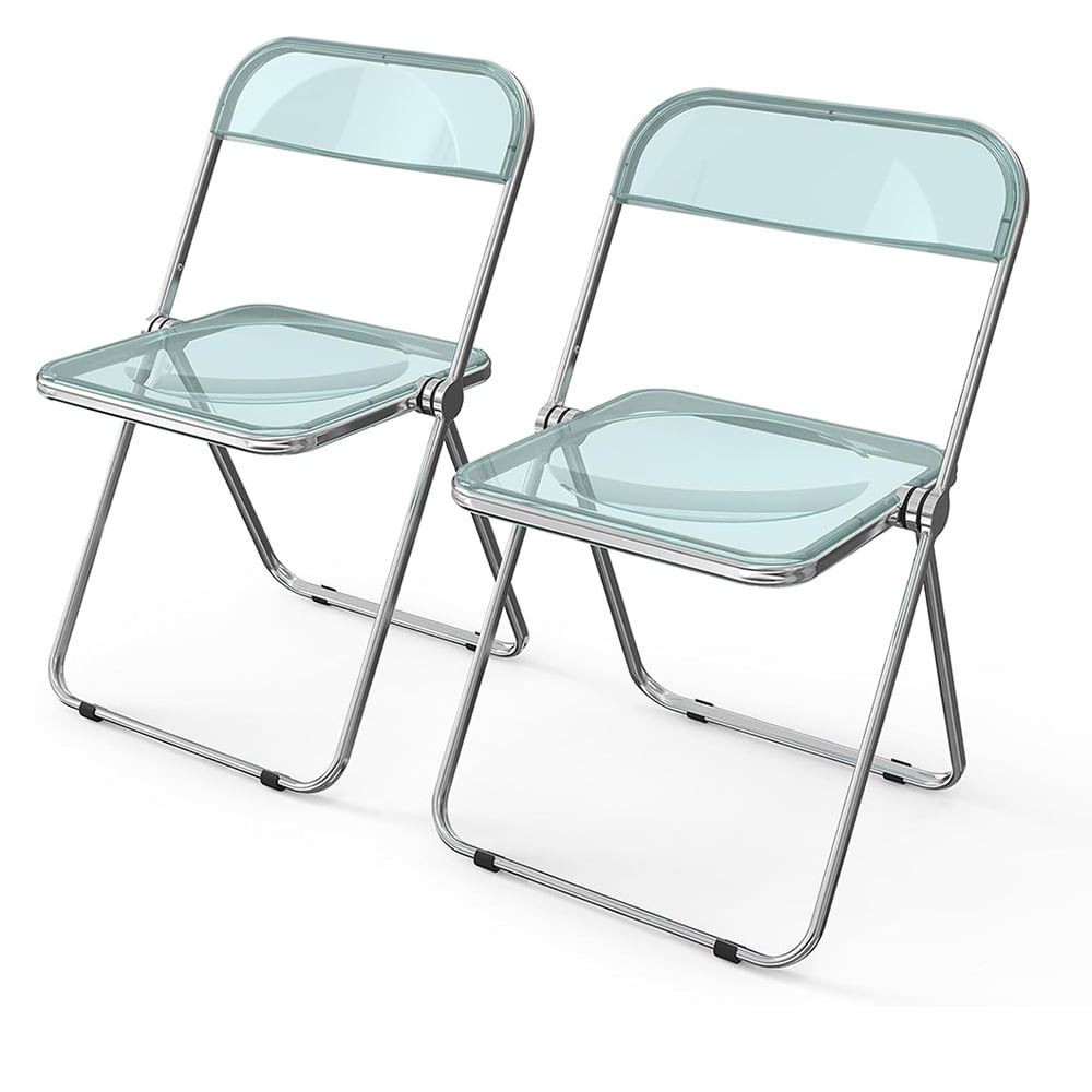 2 Pack Acrylic Folding Chairs, Clear Chair Foldable and Stackable ...