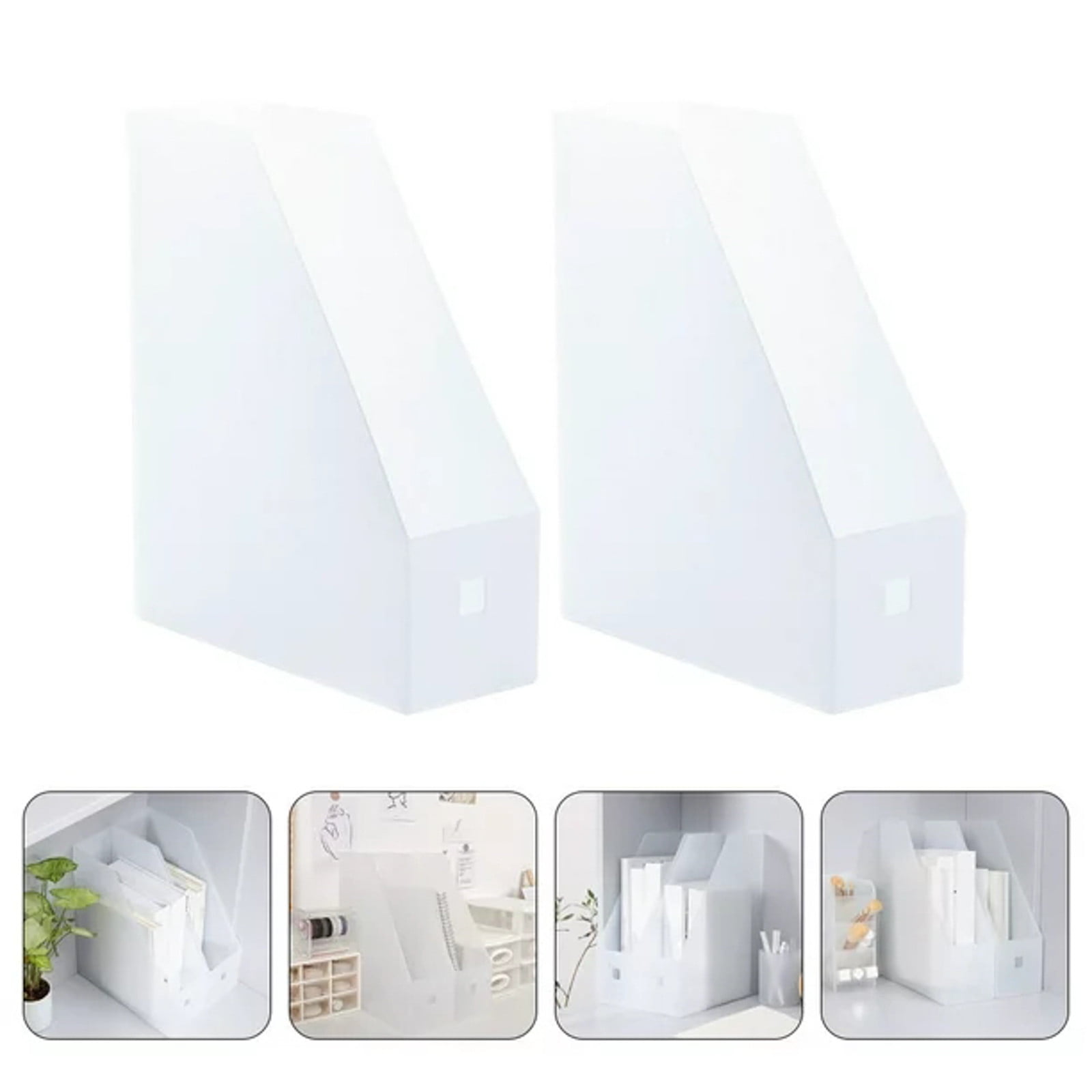 2 Pack Acrylic Magazine File Holder,A4 Vertical File Organizer with ...