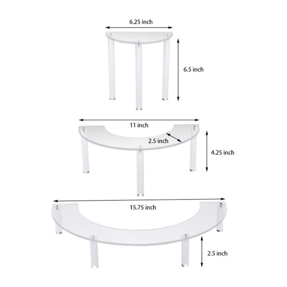 2 Pack Acrylic Risers Display Stand for Cake Dessert, 3 Tier Cupcake ...