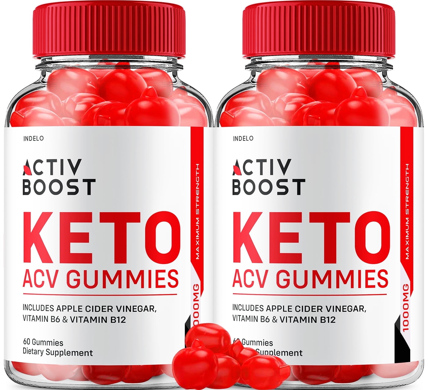 (2 Pack) Activ Boost Keto ACV Gummies, 1000MG, Vitamin B12 Supplement ...
