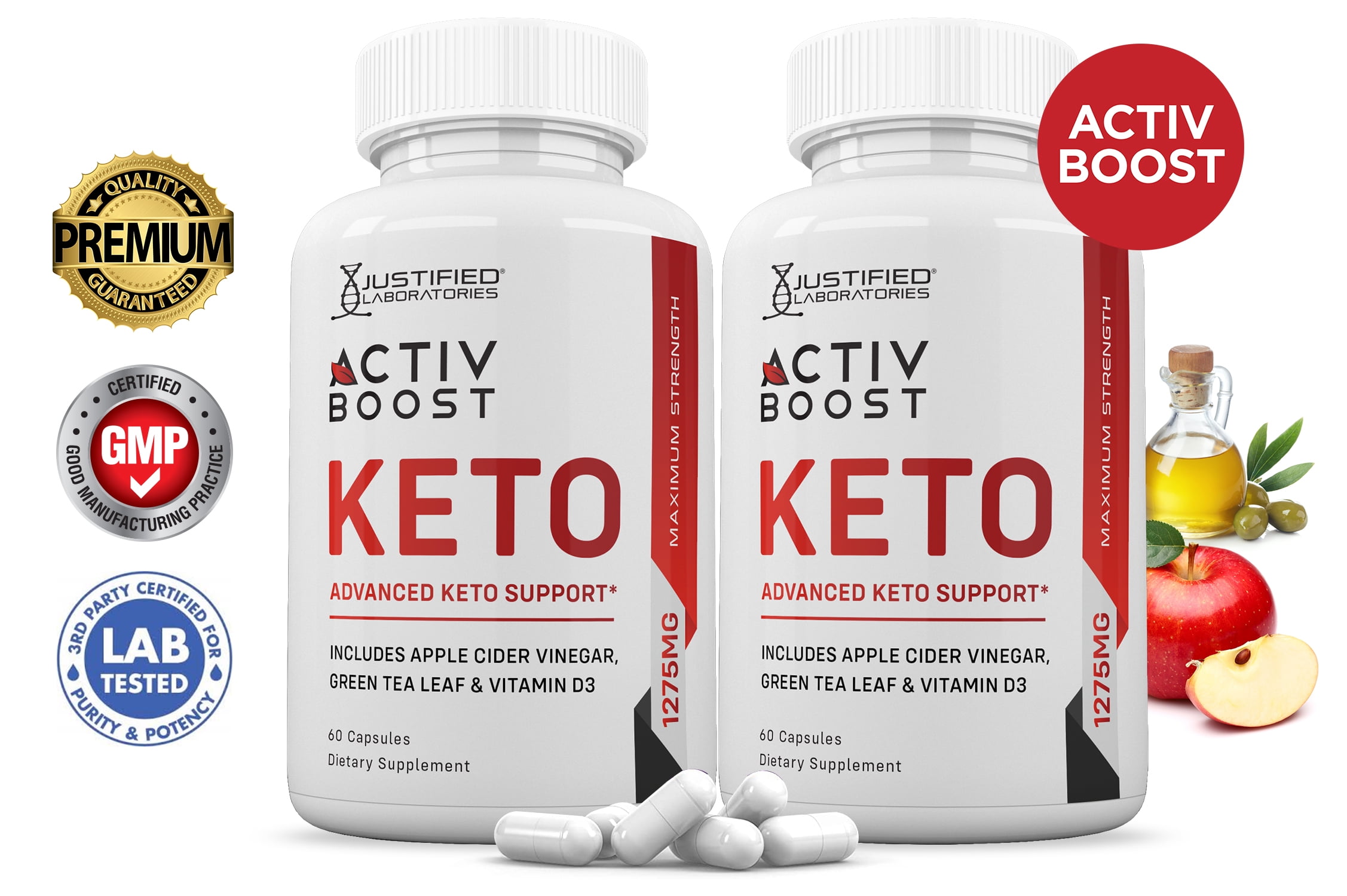 (2 Pack) Activ Keto Boost ACV Pills 1275mg Alternative to Gummies ...