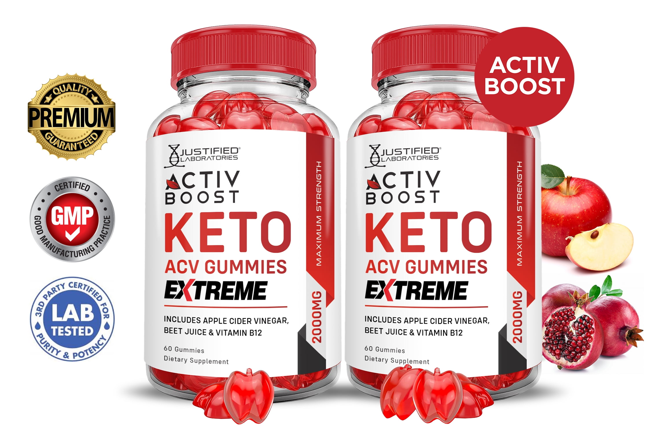 (2 Pack) Activ Keto Boost Extreme ACV Gummies 2000mg Dietary Supplement ...