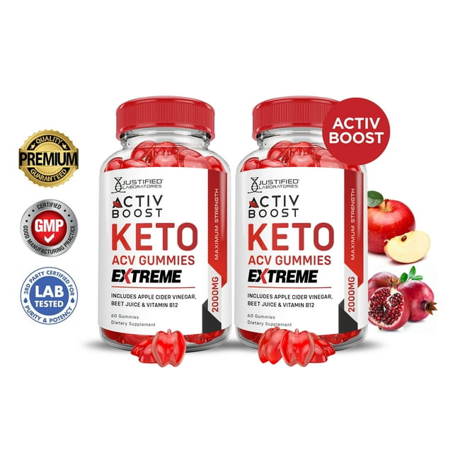 (2 Pack) Activ Keto Boost Extreme ACV Gummies 2000mg Dietary Supplement ...