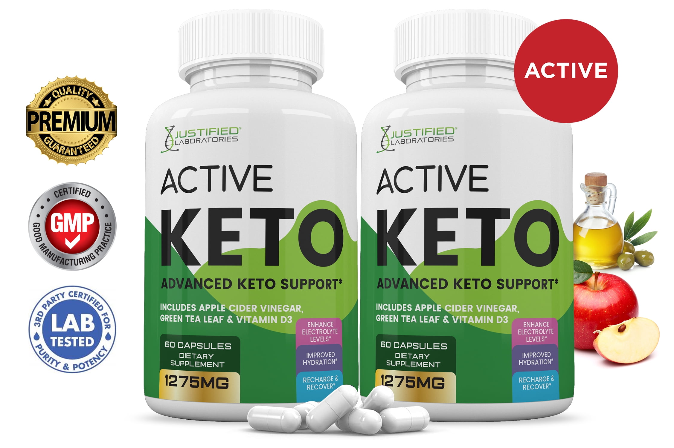 (2 Pack) Active Keto ACV Pills 1275mg Dietary Supplement 120Capsules ...