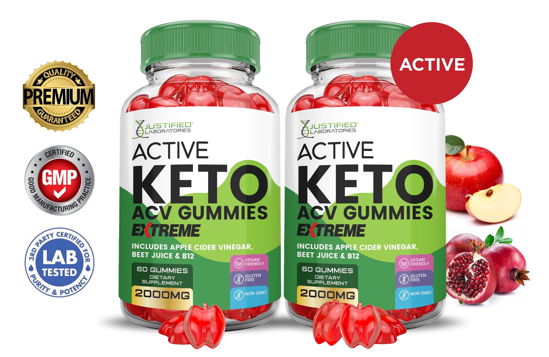 (2 Pack) Active Keto Extreme ACV Gummies 2000mg Dietary Supplement 120 ...