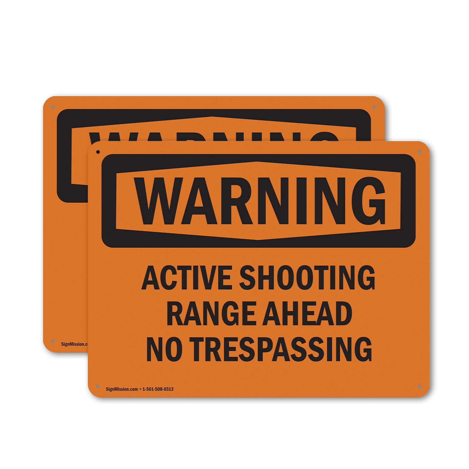 (2 Pack) Active Shooting Range Ahead No Trespassing OSHA Warning Sign ...