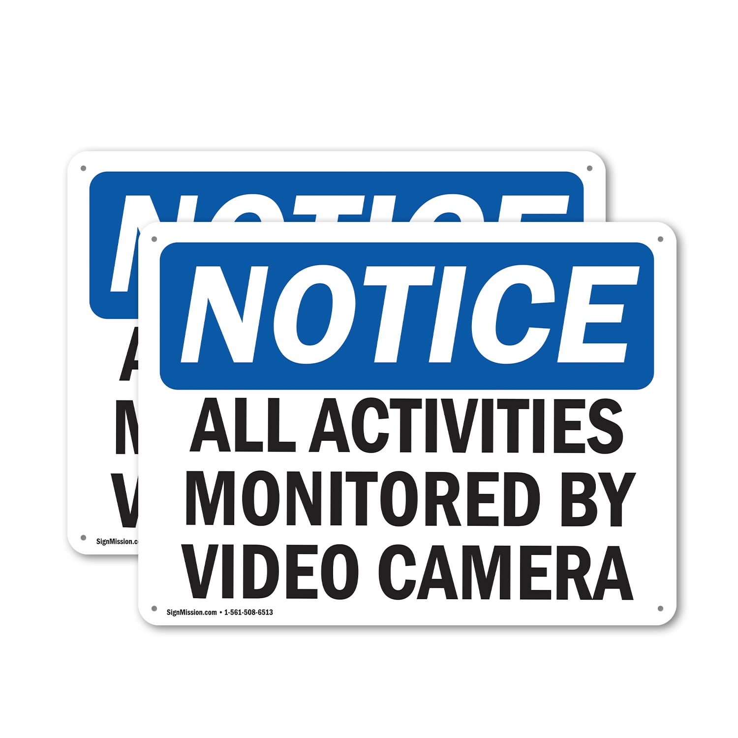(2 Pack) All Activities Monitored By Video Camera OSHA Notice Sign 14 ...