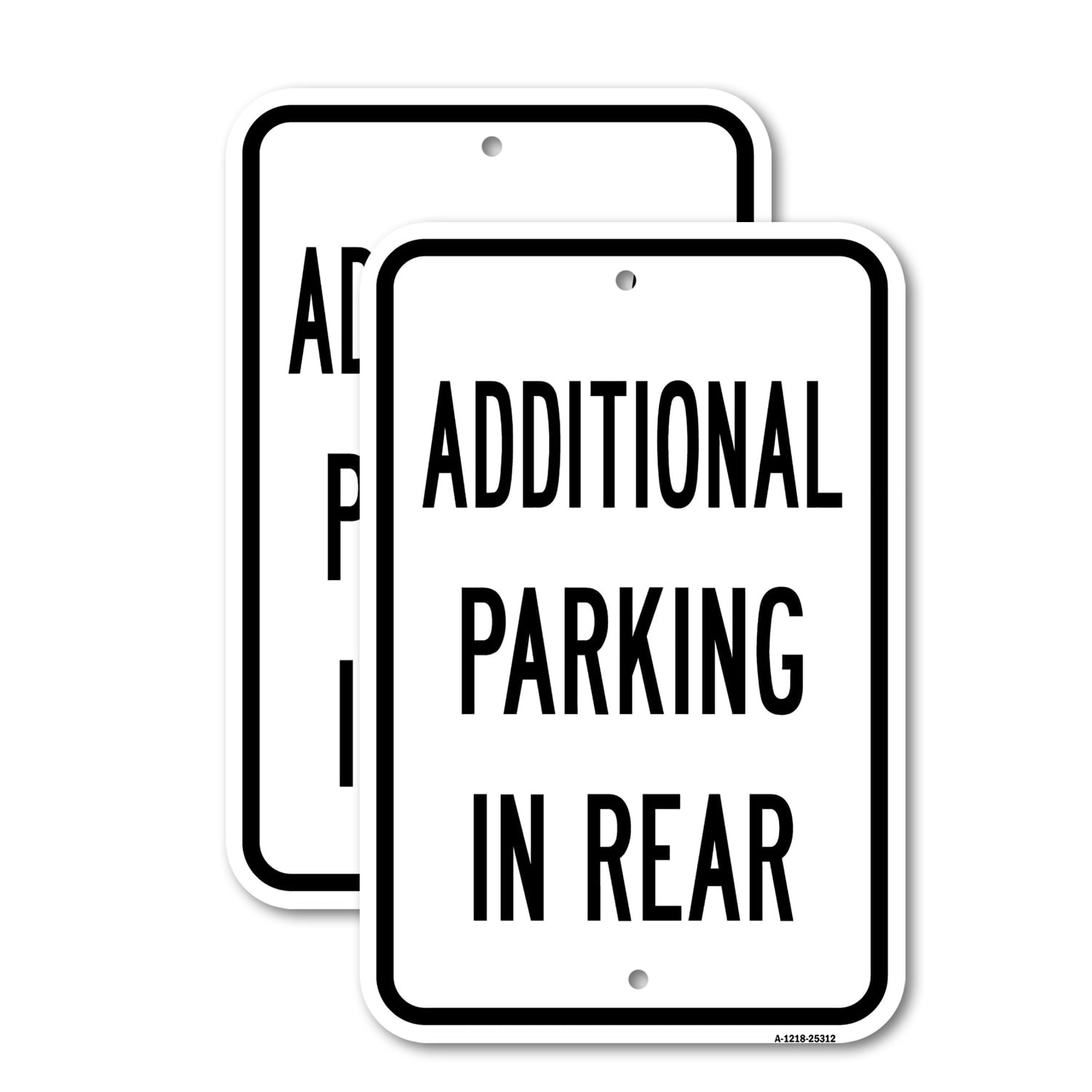 (2 Pack) Additional Parking In Rear | 18" X 24" Heavy-Gauge Aluminum ...