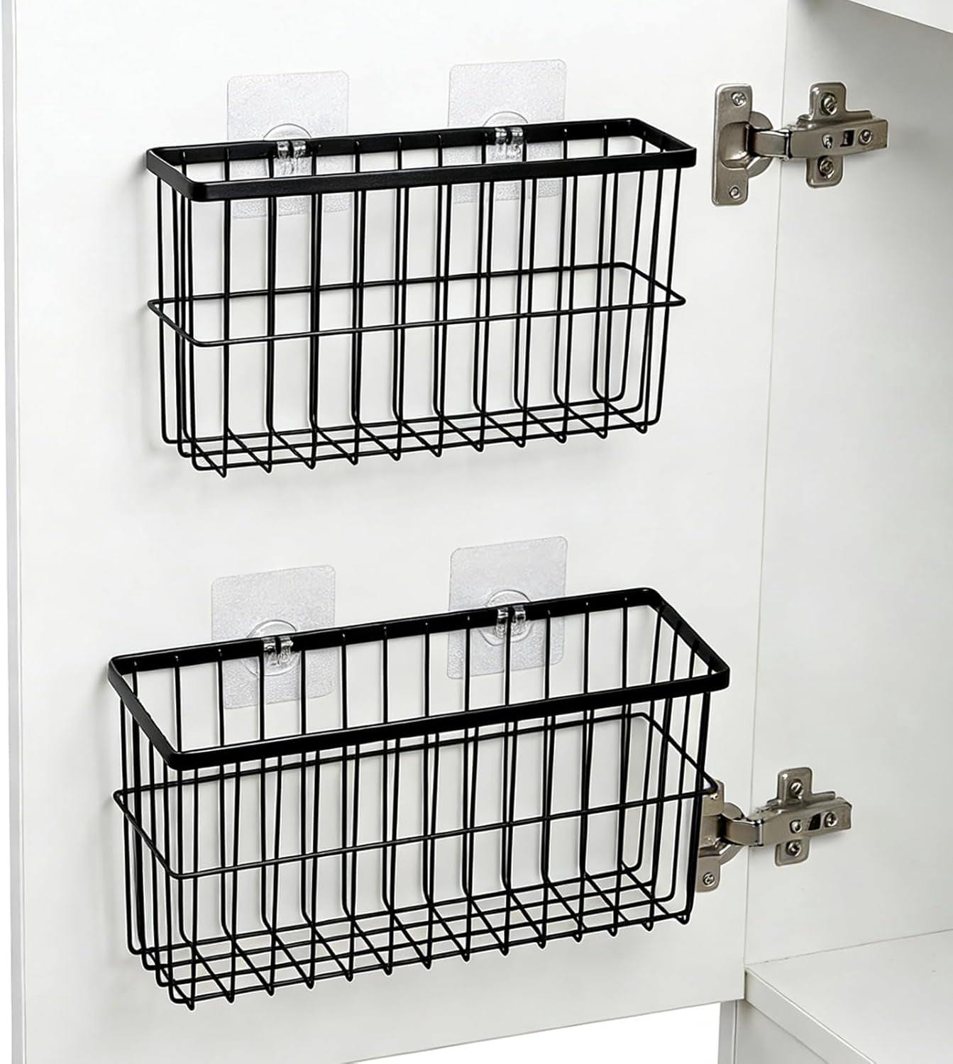 2 Pack Adhesive Cabinet Door Organizer – 5.9” Deep Lid Organizer for ...