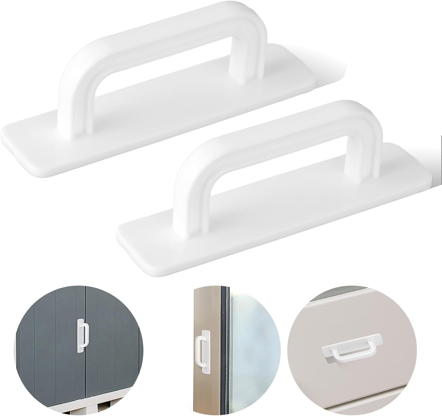 2 Pack Adhesive Cabinet Handles, Stick on Handle, No Drill Cabinet ...