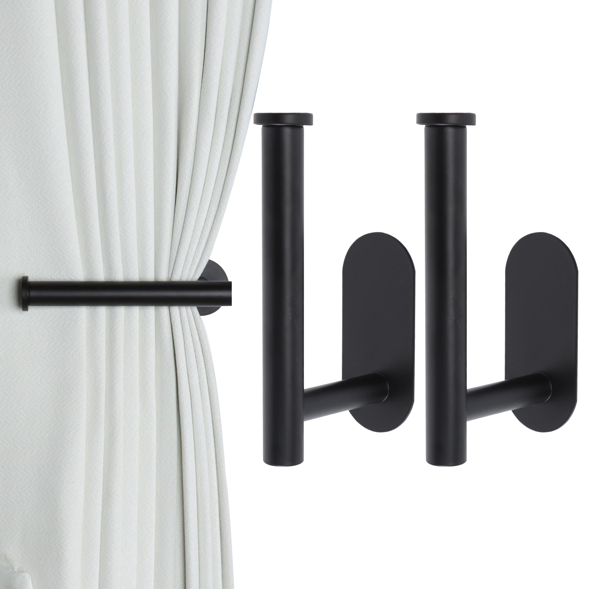 2 Pack Adhesive Curtain Holdbacks,Curtain Tie Backs,No Drill Curtain ...