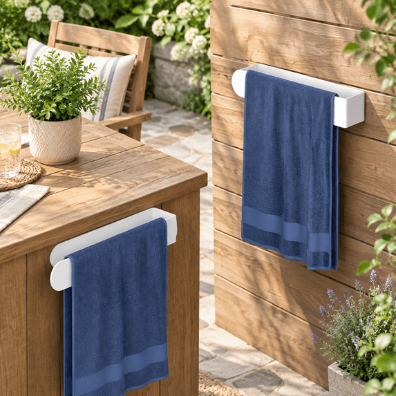 2 Pack Adhesive Hand Towel Holder Kitchen Rack Bars Wall Mounted ...