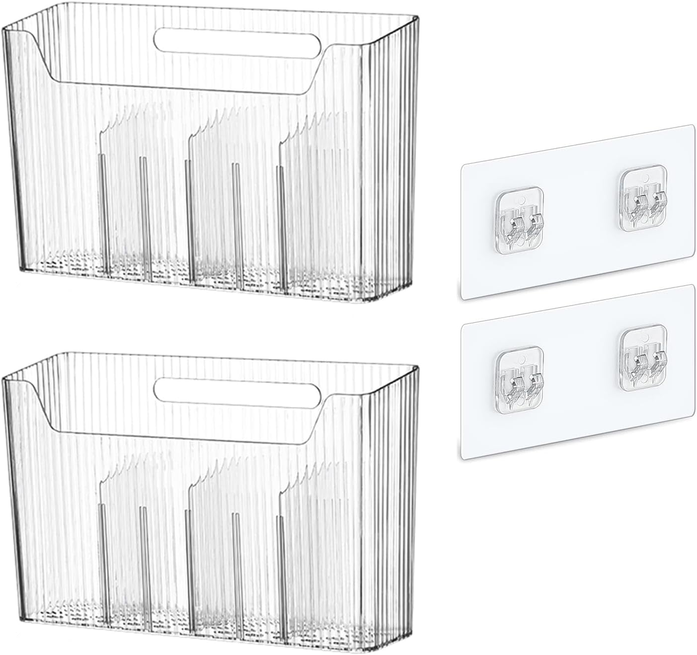 2 Pack Adhesive Mount Cabinet Door Organizer, Wall Mounted Bathroom ...