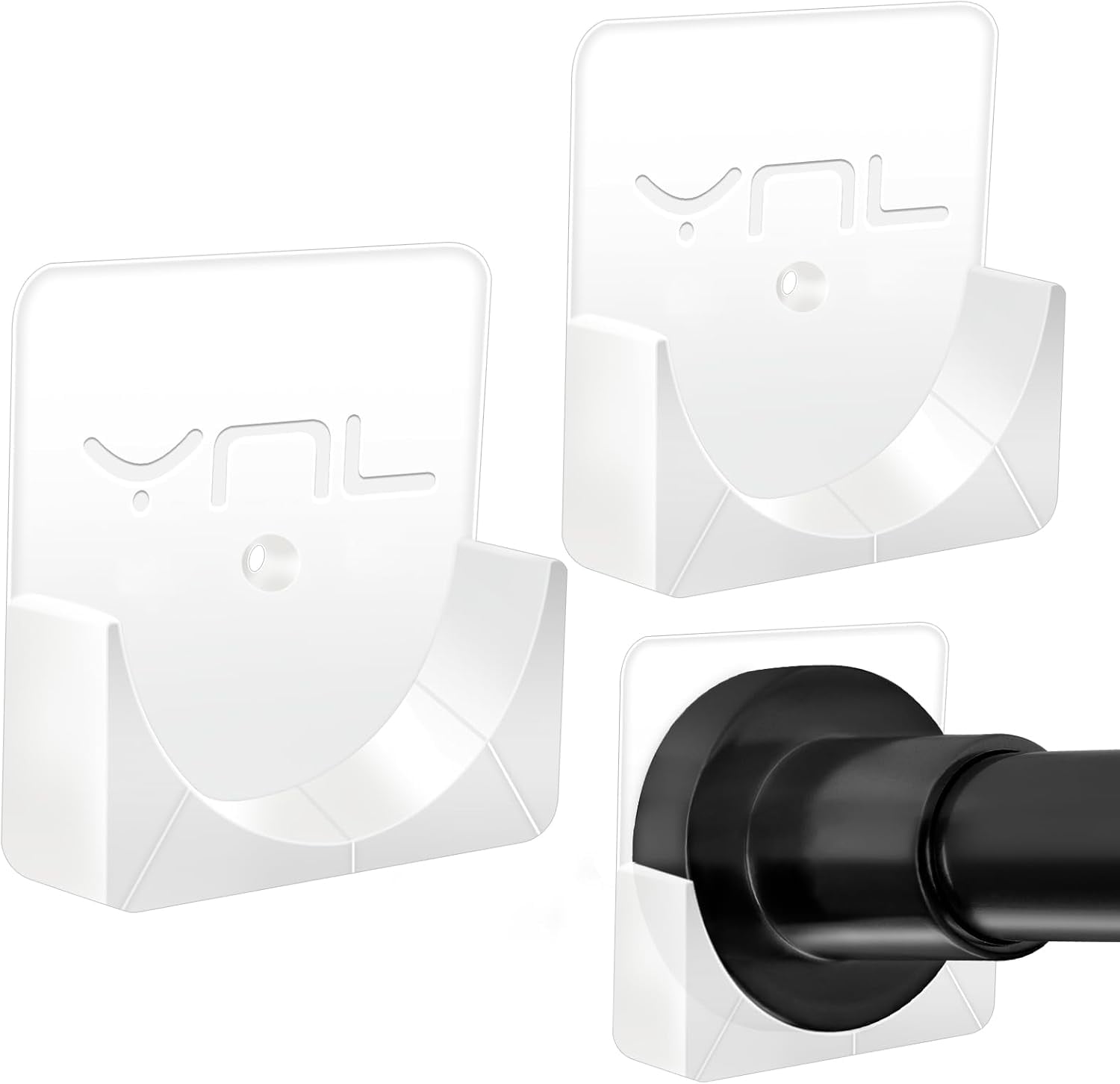 2 Pack Adhesive Shower Rod Holders, Transparent Rod Retainer | Never ...