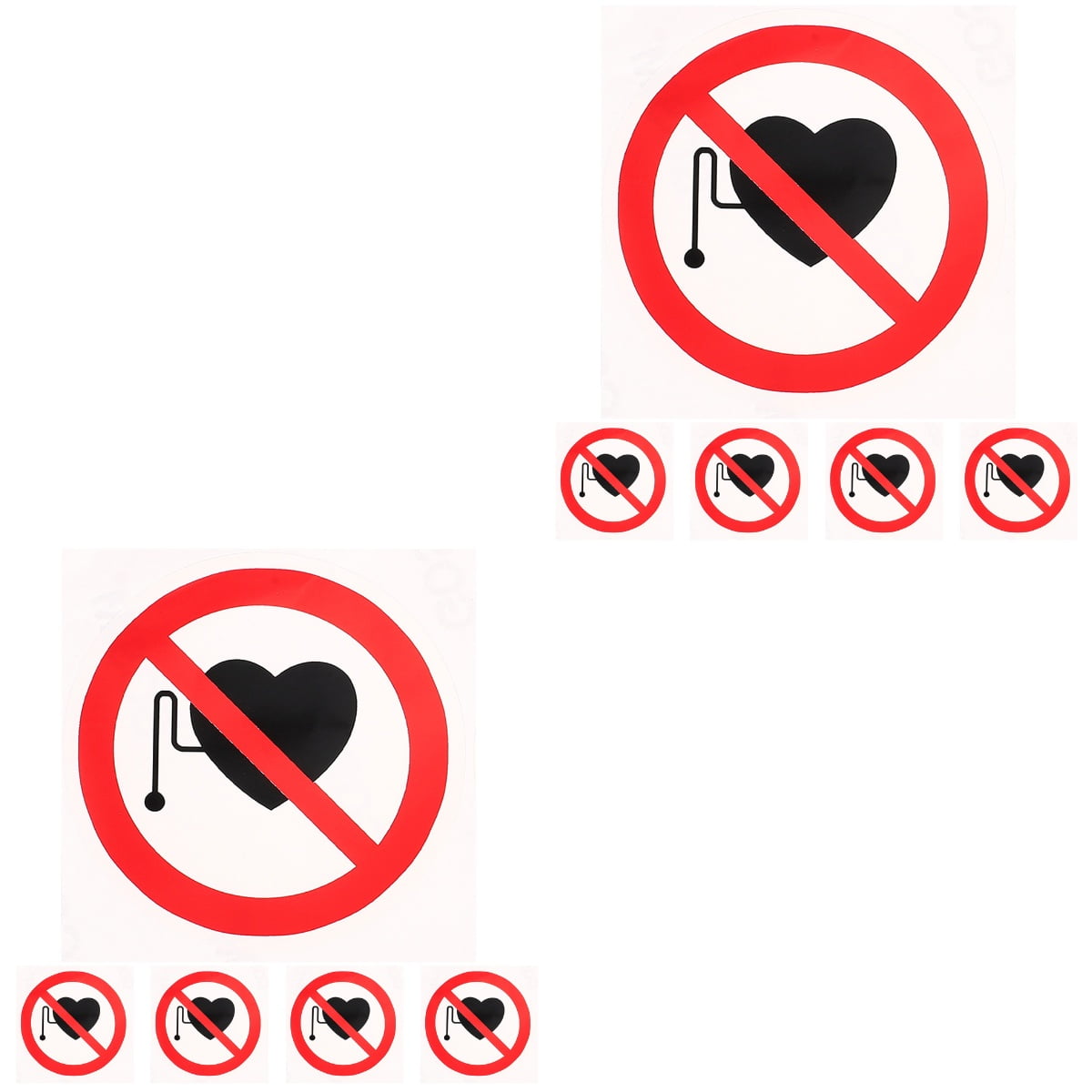 2 Pack Adhesive Warning Label Stick Safety Stickers No Pacemaker ...