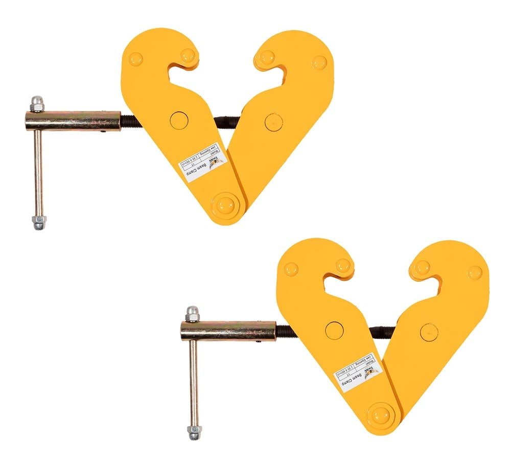2 Pack Adjustable Beam Clamp Yellow, 1 Ton / 2204 LB Working Load Limit ...