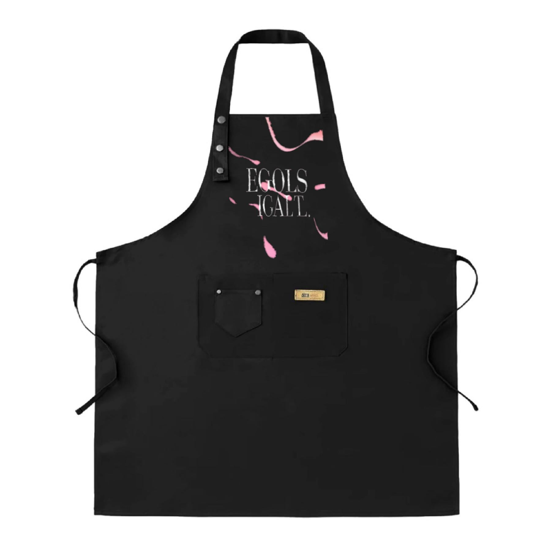 2 Pack Adjustable Bib Apron - Black with Denim-Style Pocket & Pink ...
