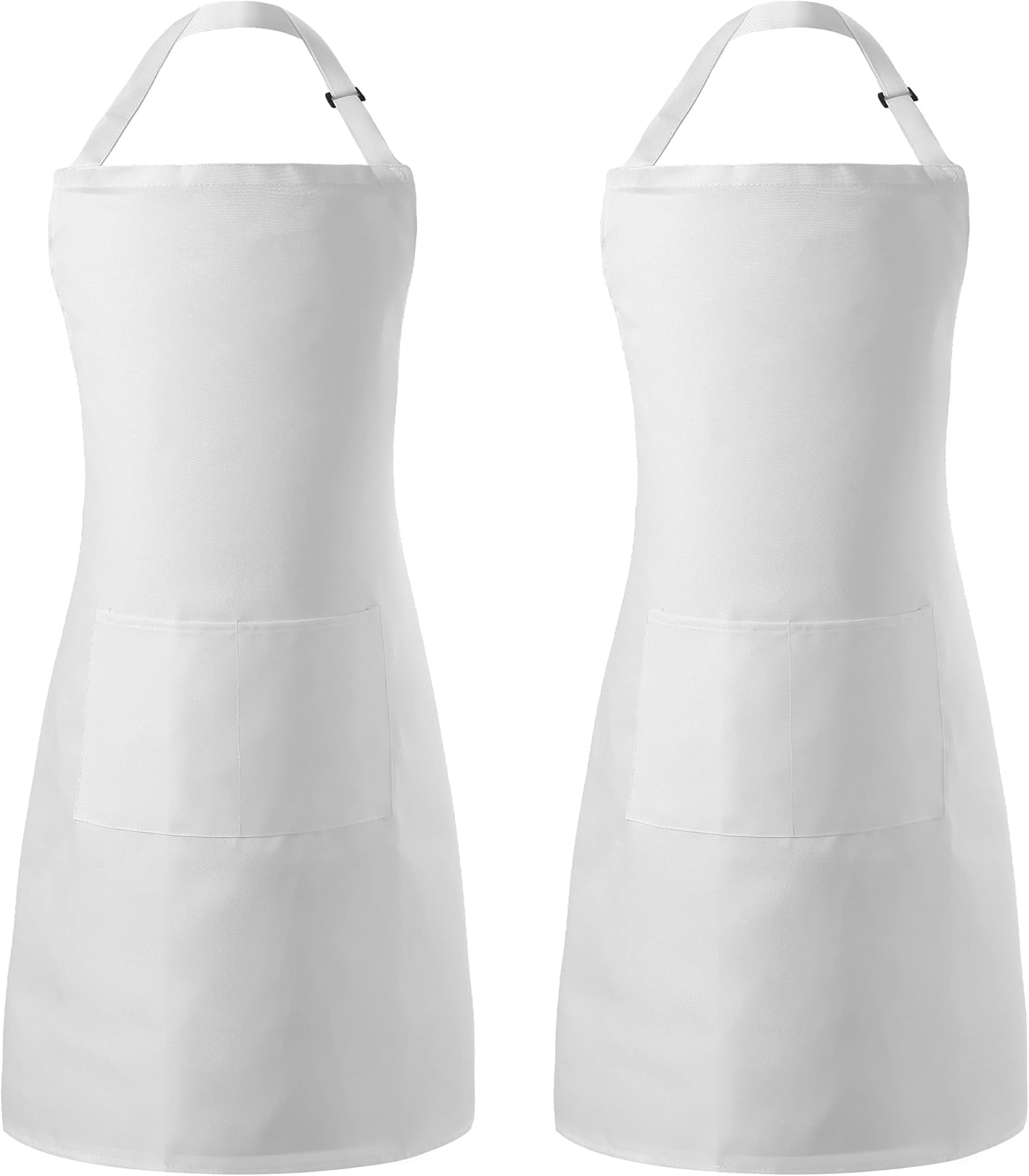 2 Pack Adjustable Bib Apron, Resistant Aprons with 2 Pockets Cooking ...